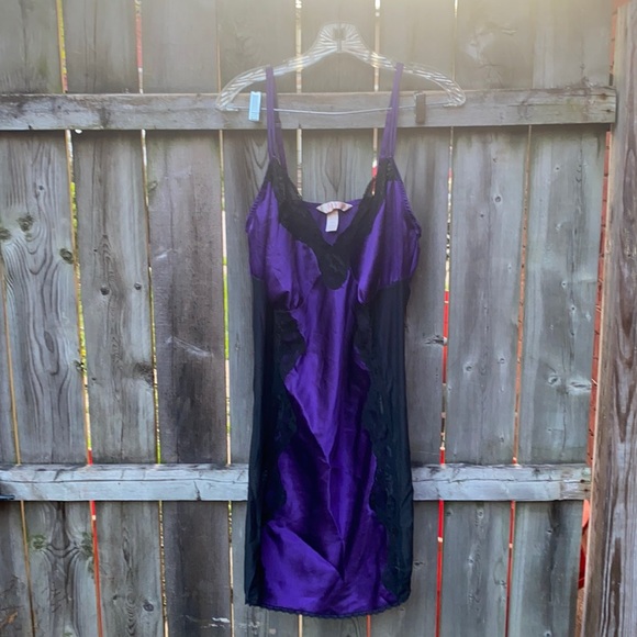 Intimates & Sleepwear | Purple And Black Night Gown Sz 182 | Poshmark